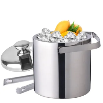 Stainless Steel Ice Bucket Customized High Quality Double Layer Cold ...