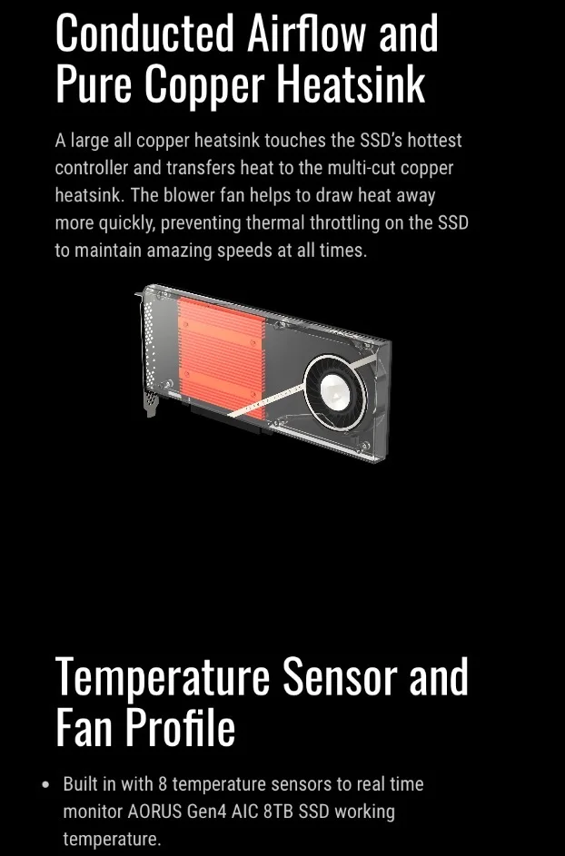 Gigabyte AORUS Gen4 AIC SSD 8TB - 15,000 Mb/s Pcie 4.0 Nvme
