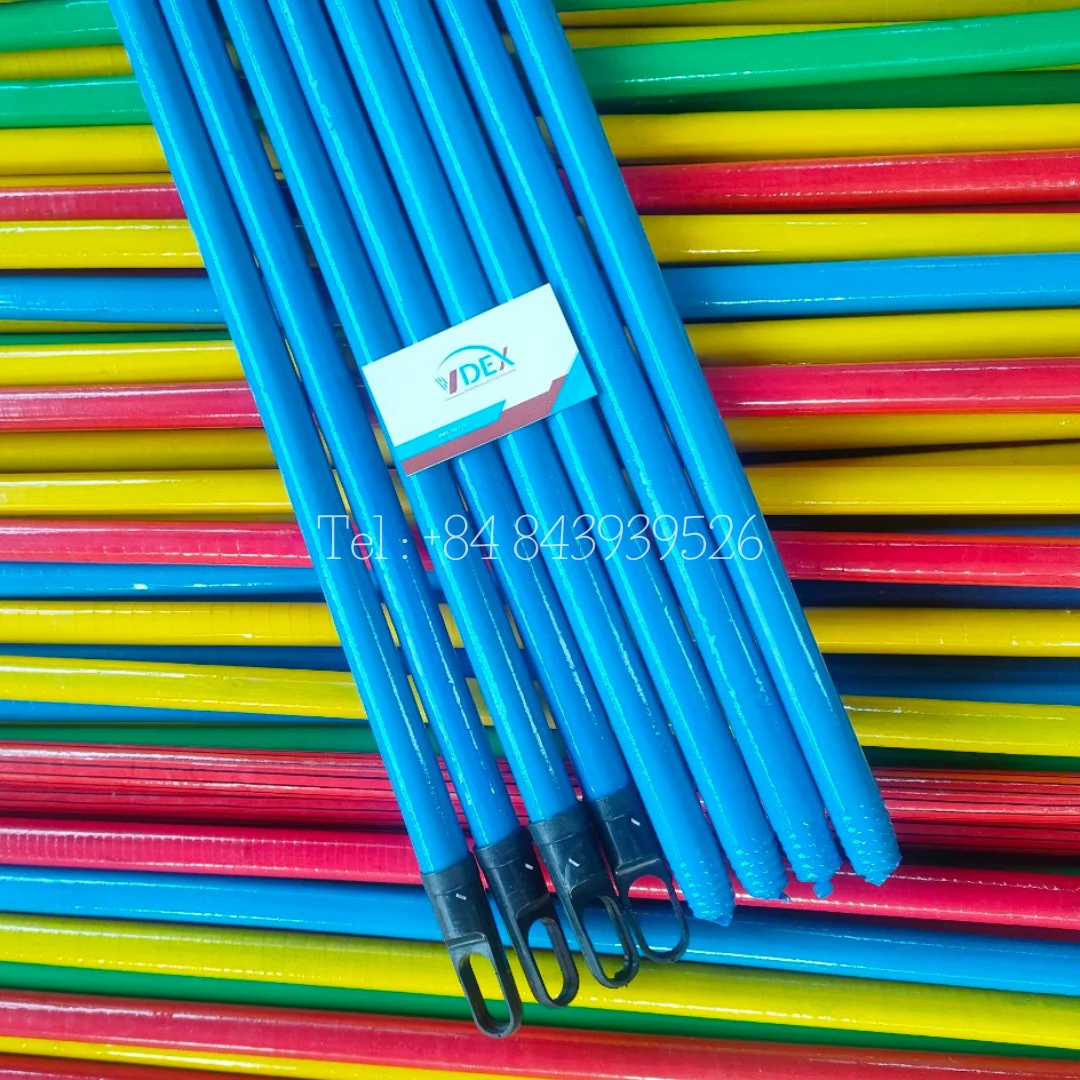 Blue Pvc Coated Extra Long Handle Broom And Extendible Escoba Stick ...