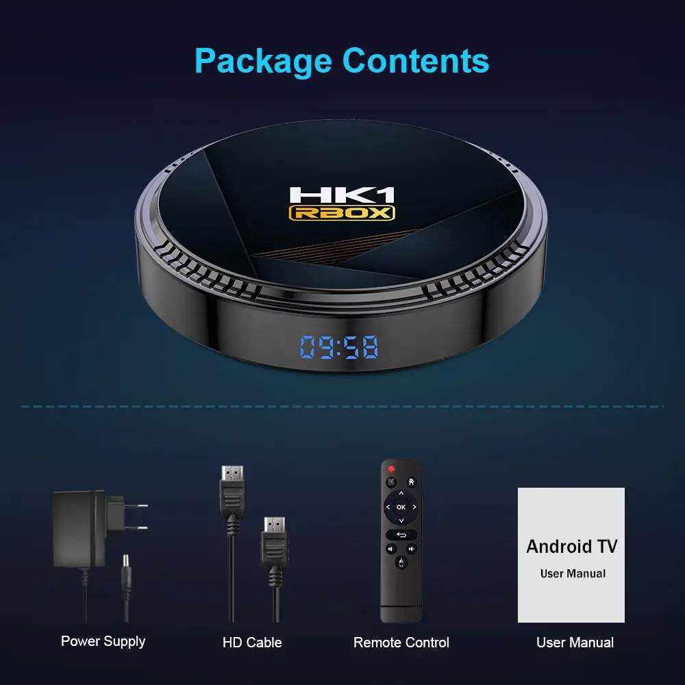 HK1 RBOX H8 Android 12 TV Box - 6K, 2.4G, 5G Wifi, 4GB RAM