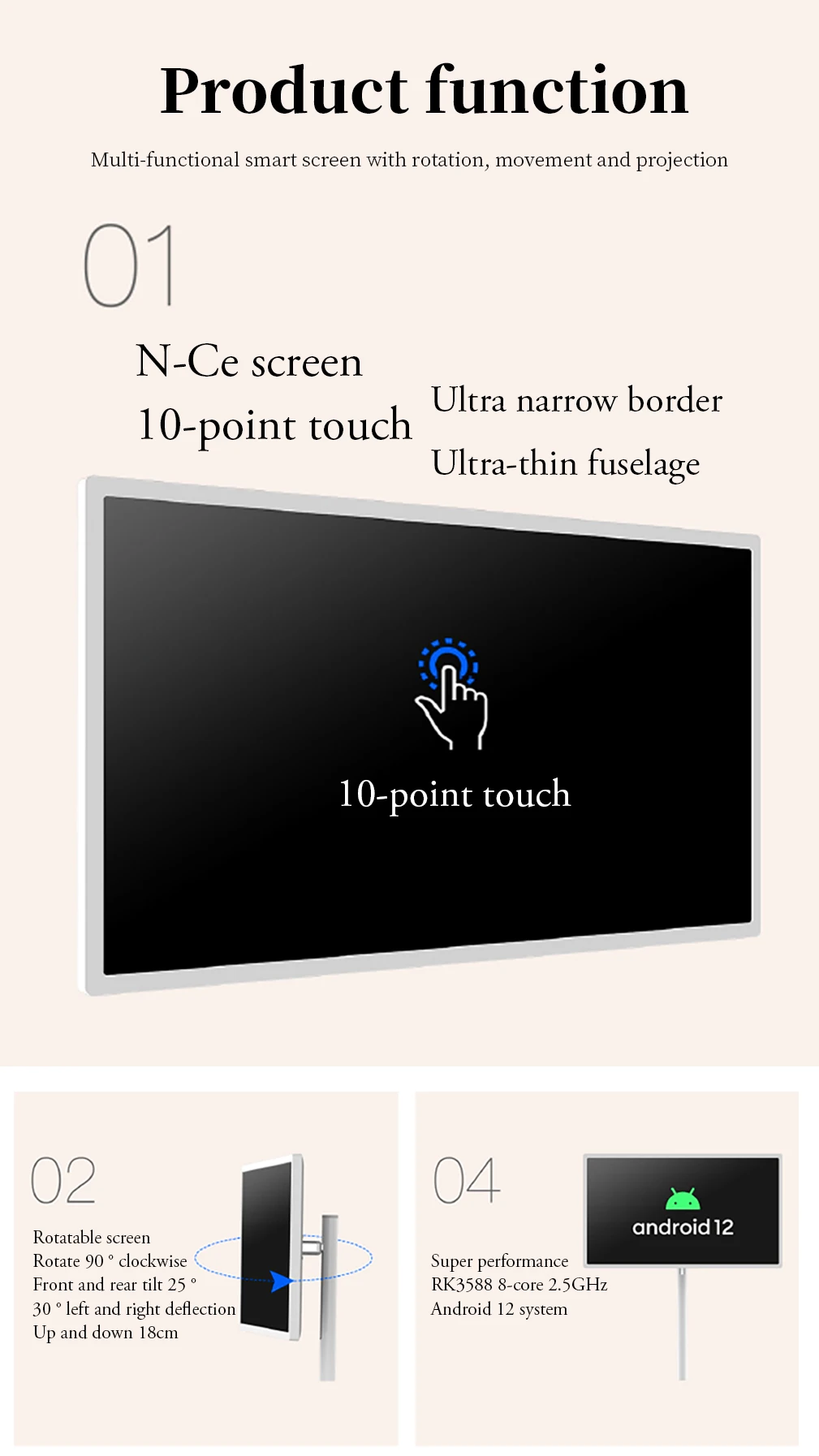 Portable 24 Inch Ips Touch Screen Monitor With Usb & Wifi - Oem