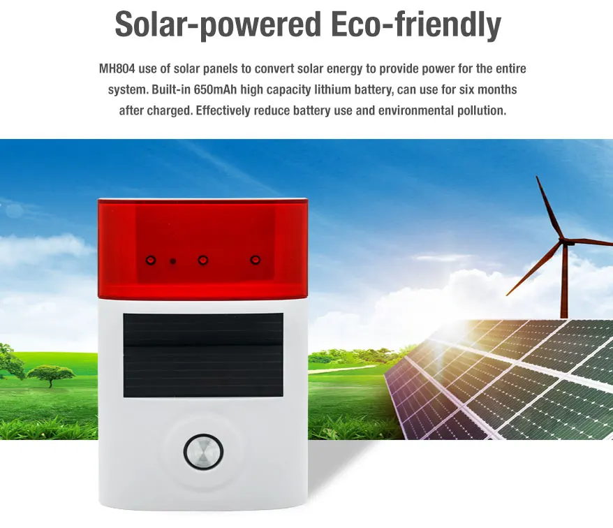Wireless Outdoor Anti Thief Solar Siren Hone Security Alarm System ...