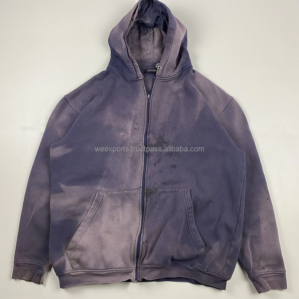 High Quality 100% Cotton Acid Washed Hoodie Washing Old Sweater Stone ...