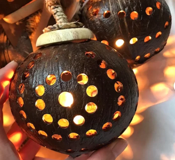 Wholesale Price Handmade Eco-Friendly Coconut Shell Lamp For Home ...