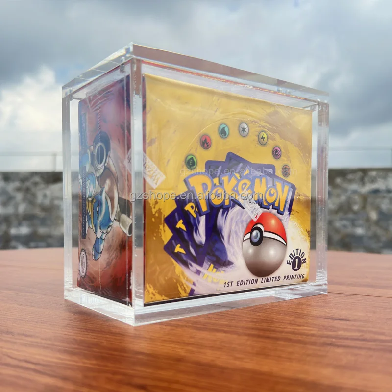 Shp Wholesale Acrylic Pokemon Cards Booster Box 1st Edition Card Game ...