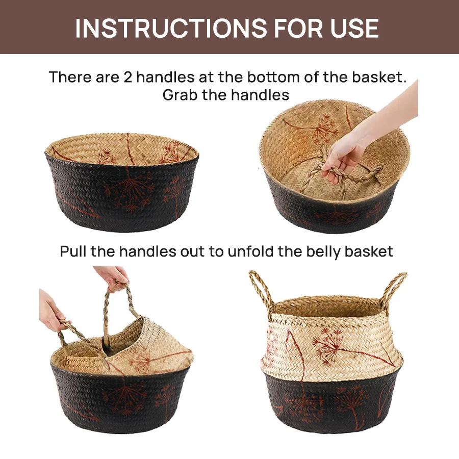 Belly Storage Baskets Multifunction Foldable Sustainable Stocked ...