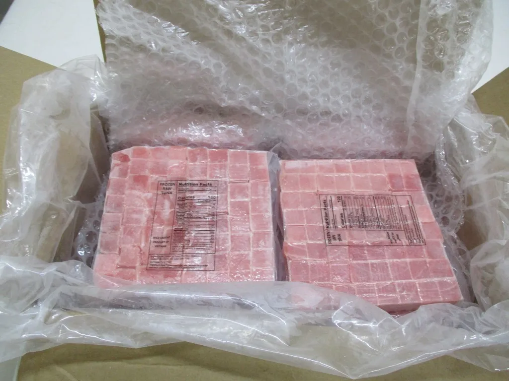 Yellowfin Tuna Poke Cube Co Treated,Skinless,Boneless,Bloodline Removed ...