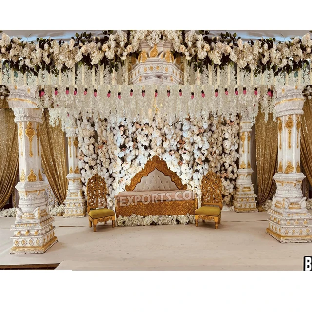 South Indian Ceremony Dhoti Function Stage Peacock Manavarai Stage ...