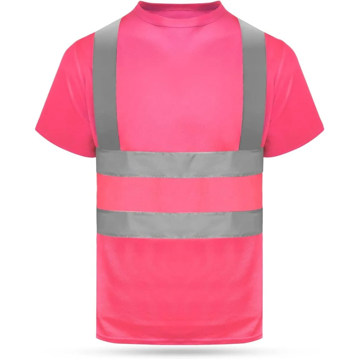 Pink Industrial Safety Shirt With Logo Reflective Trips Short Sleeve ...