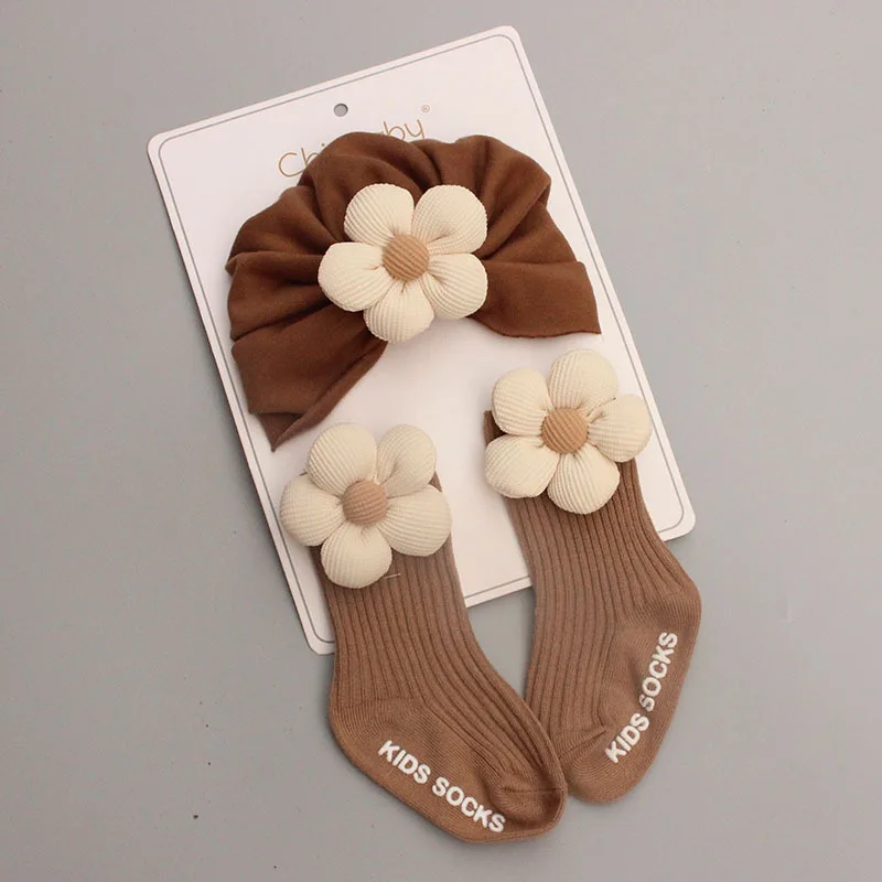 Cotton Baby Caps And Socks Elastic Newborn Baby Socks And Headband ...
