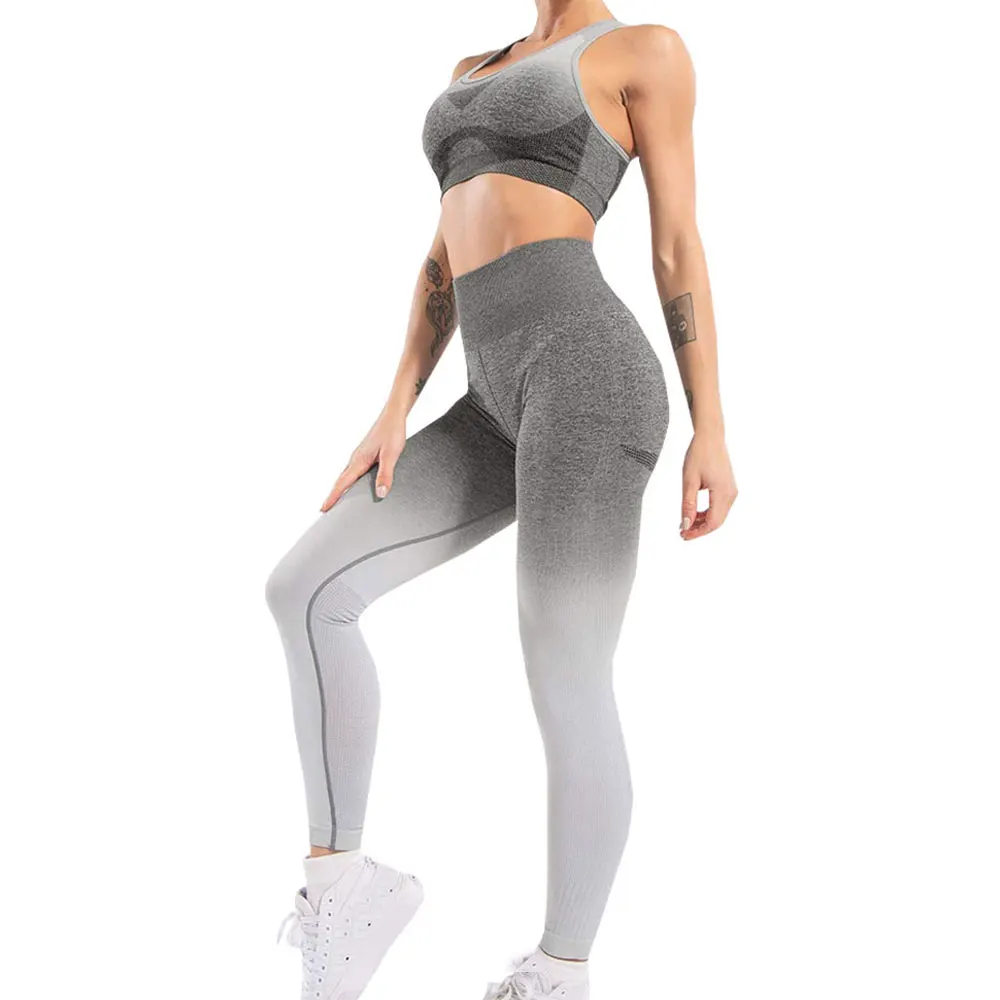 High Quality Seamless Women Yoga Wear Hot Selling Spandex Polyester Made Yoga Wear For Women ...