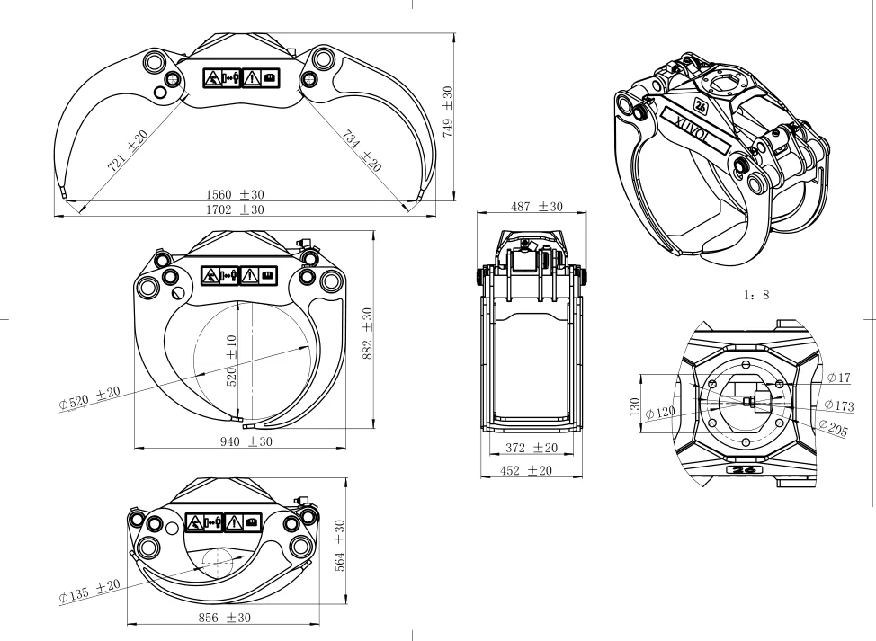 Farm Hydraulic Wood Timber Log Grab For Truck Loader Atv Timber Log ...