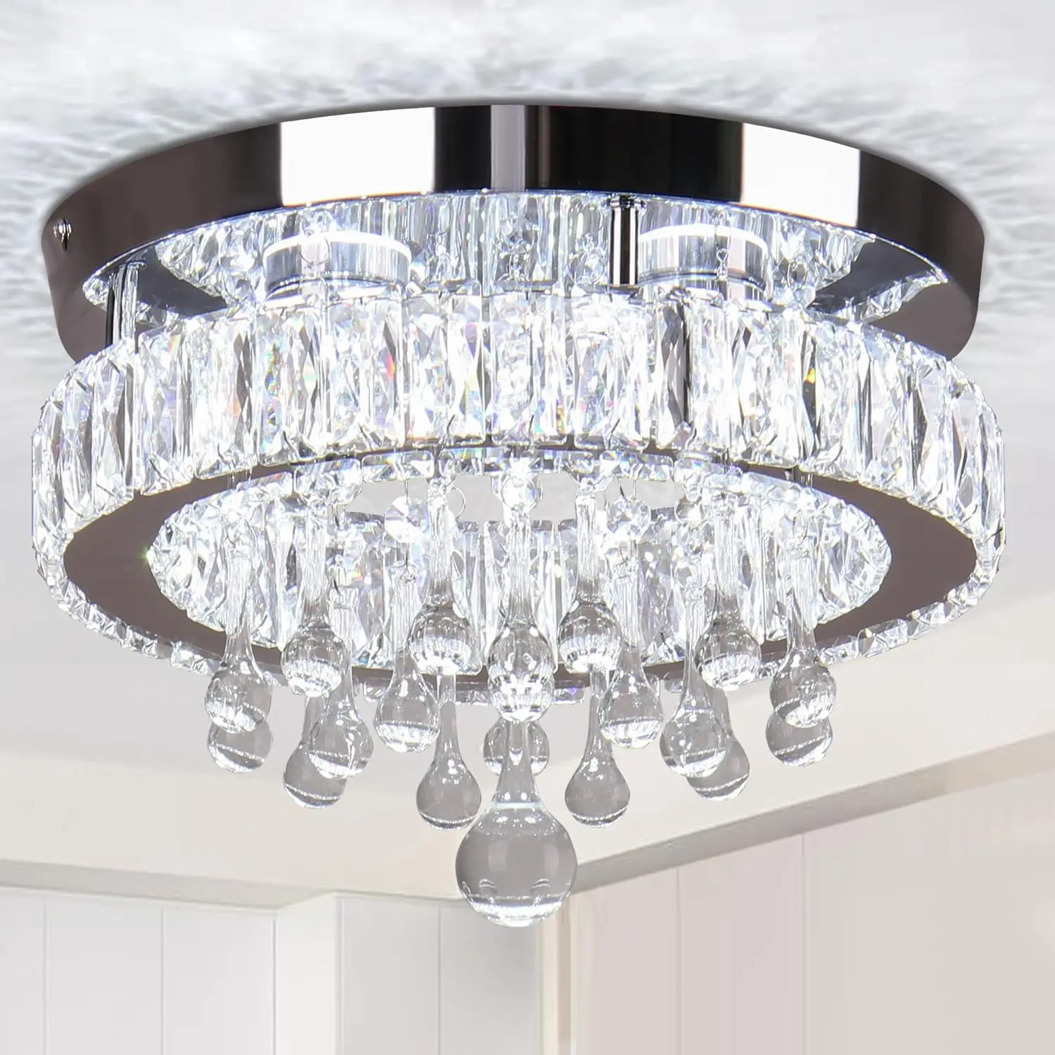 Modern Ceiling Light Fixture Crystal Chandelier Led Light Fixtures Ceiling Mount Chandeliers For ...