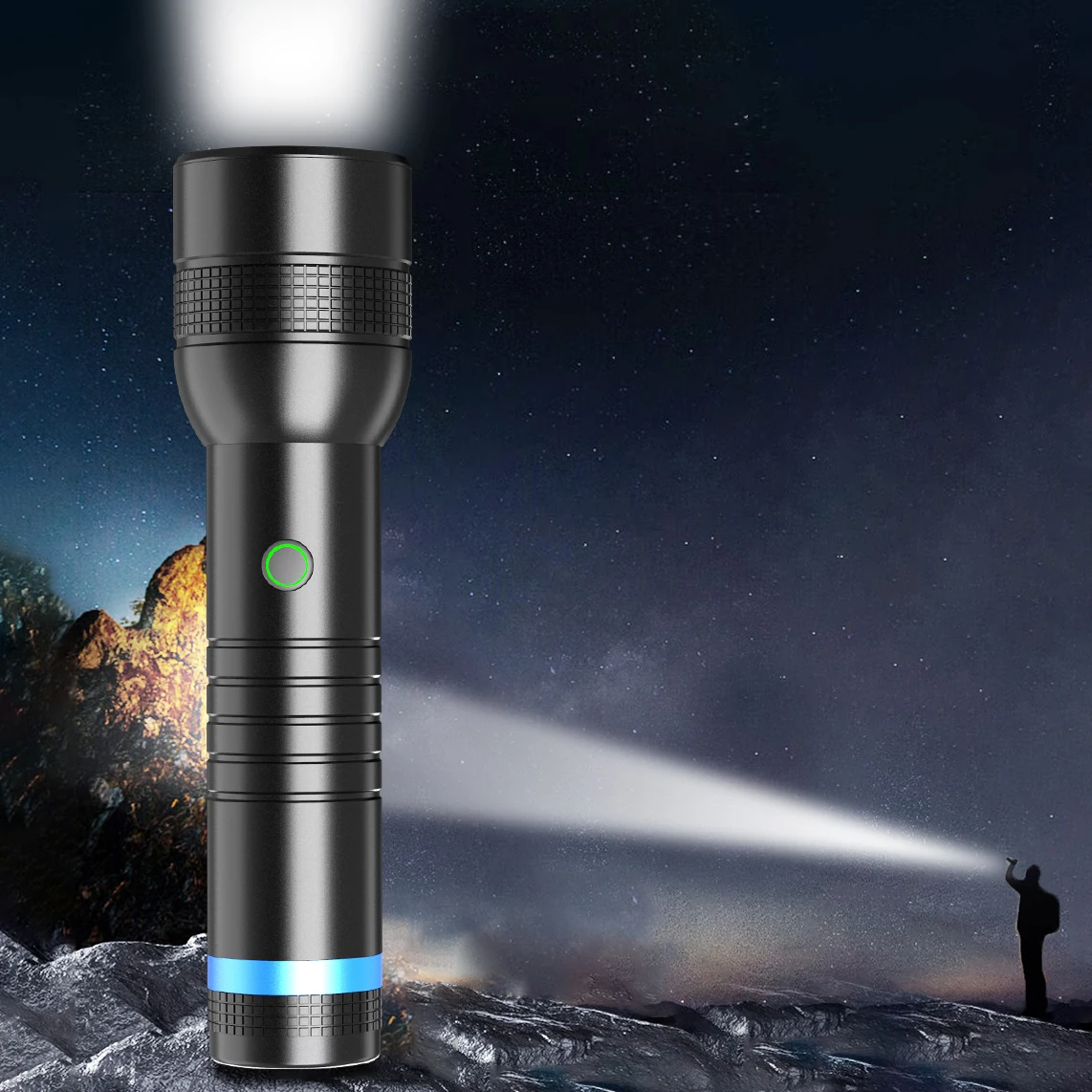 1km Long Range 1000m Long Beam Type C Strong Power Led Flashlight - Buy ...