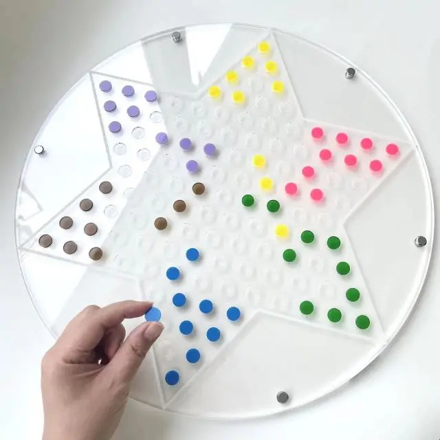 Colorful Chinese Checkers Set Kids Educational Board Game Classic ...