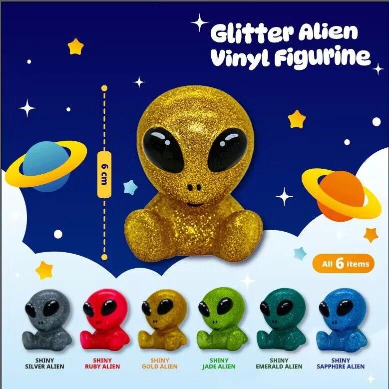 Wholesale New Toy Glitter 6cm Vinyl Alien Bath Toys For Kids Babies ...