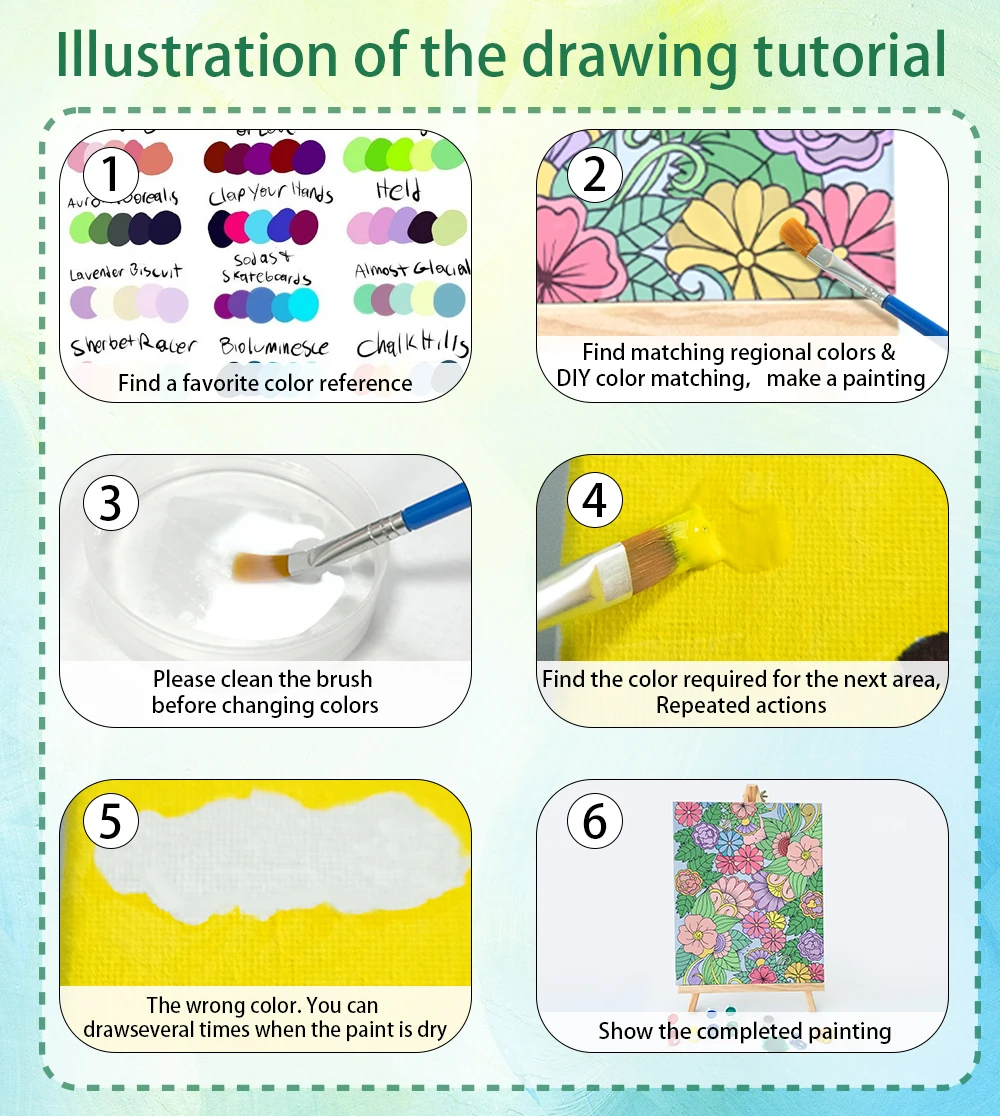 24*30cm Preprinted Canvas Painting Frame For Adult Diy Painting With Brushes Acrylic Art Canvas ...