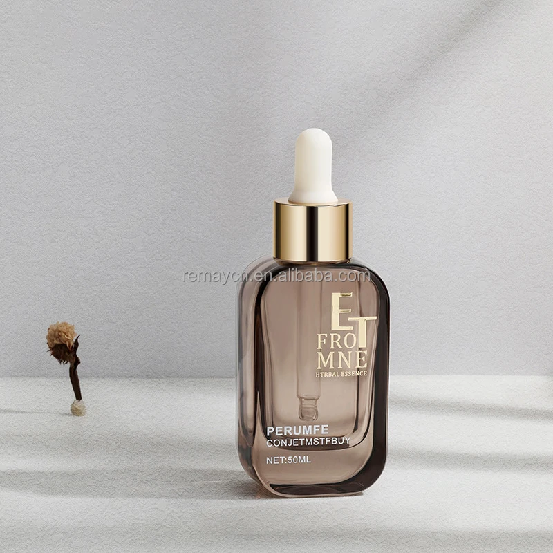 30ml Luxury Empty Flat Square Hair Oil Cosmetic Serum Bottle