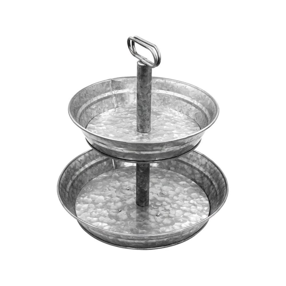 Elegant 3-Tier Galvanized Metal Cake Stand and Cupcake Display Serving ...