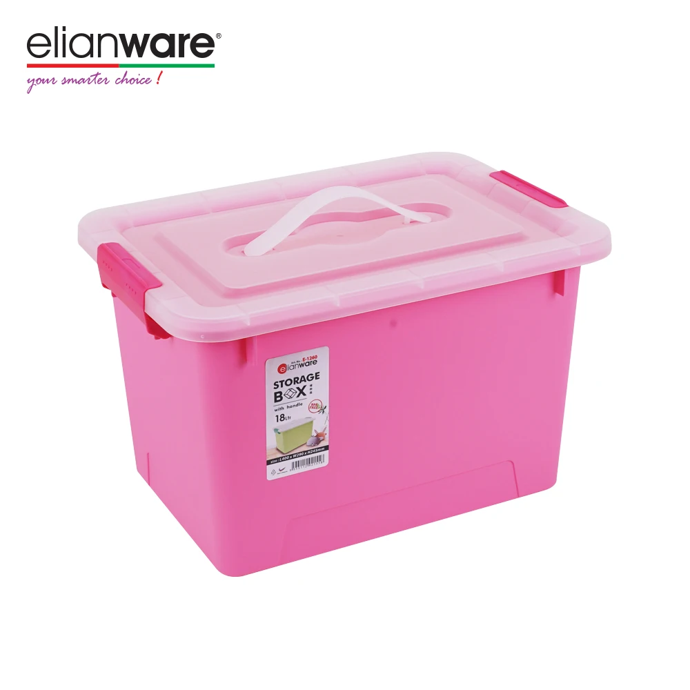 Elianware Hand Carrier Rectangle Storage Box Handle With Four Wheel ...