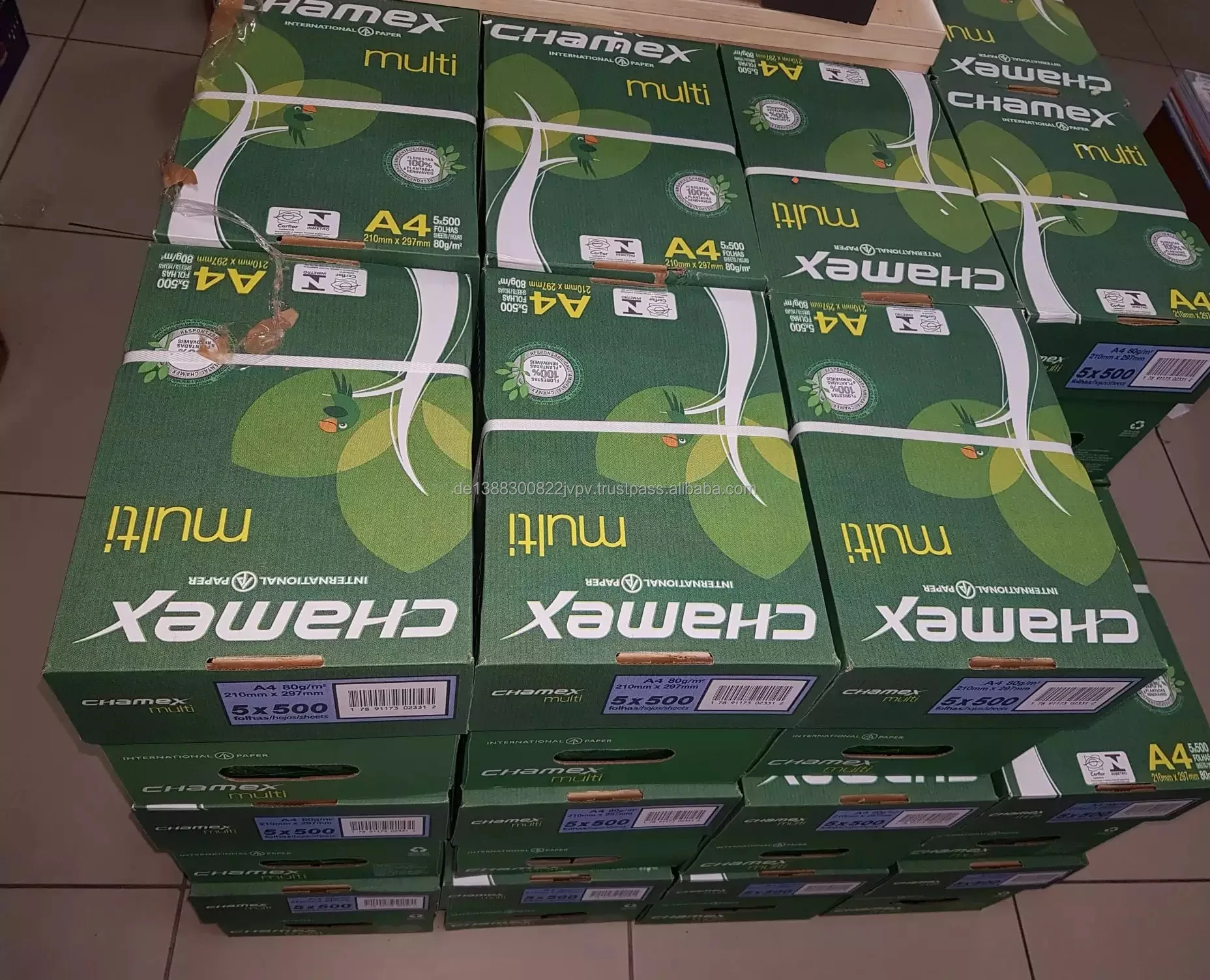 Brazil Factory Chamex Copy Paper A4 Size 80gsm 5 Ream/Box Photocopy ...