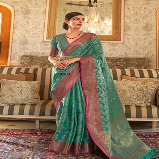 Best Cotton And Rayon Fabric Women Silk Saree For Party And Wedding ...