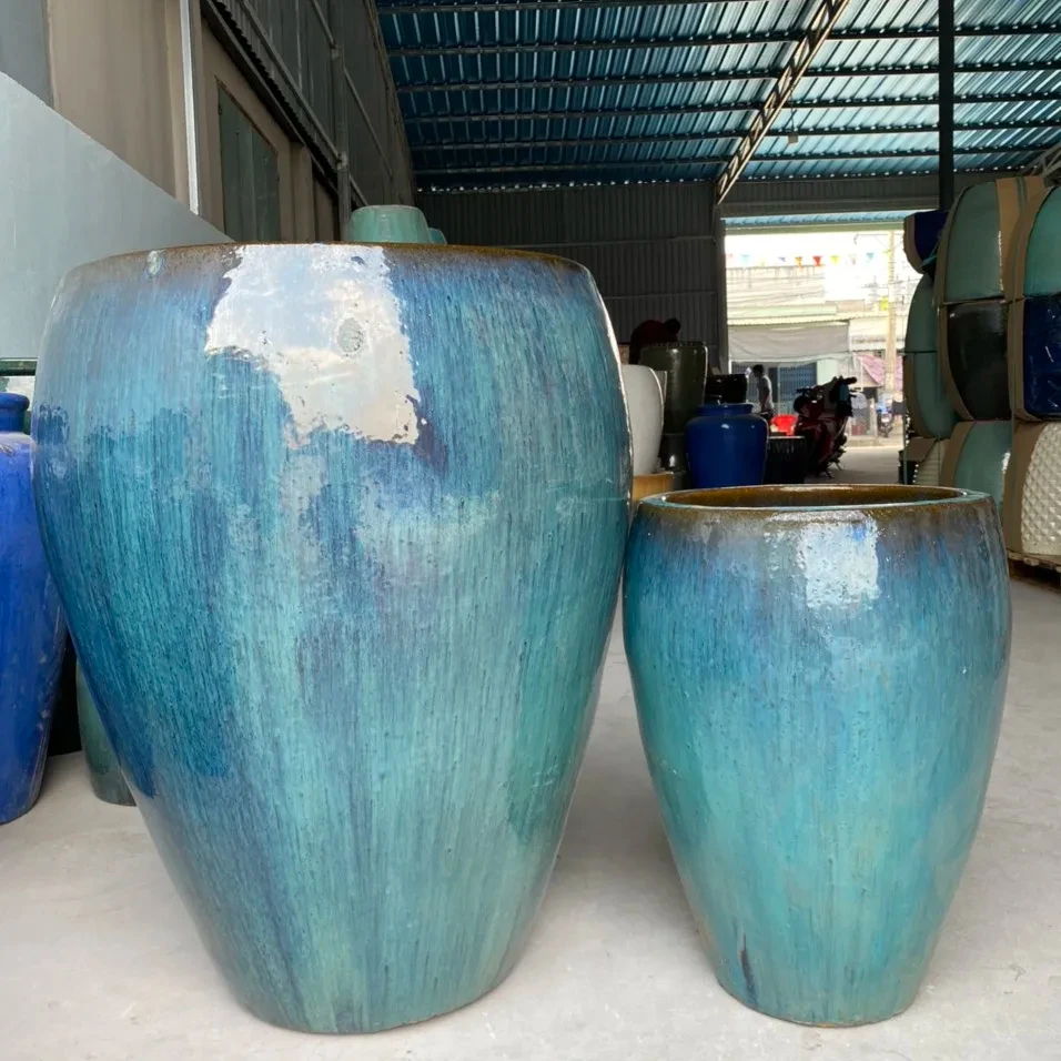 1.High fired large glazed ceramic planters Vietnam pottery manufacturer ...