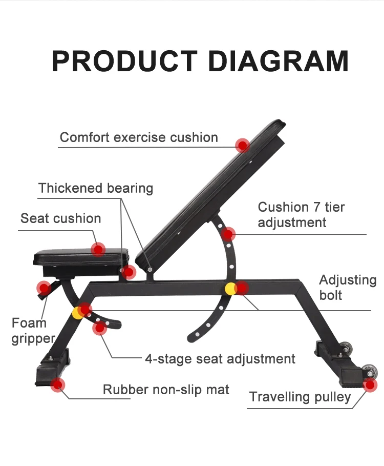 Commercial Adjustable Tilt Weight Lifting Bench For Gym - Buy ...