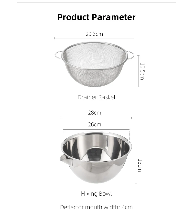SHIMOYAMA Kitchen Nesting Bowl Colander Set - Sustainable & Versatile