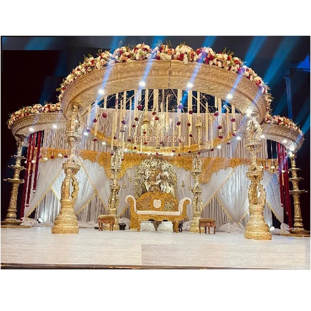 Srilankan Wedding Dome Design Mandap Decor Golden Mandap for Malaysian ...
