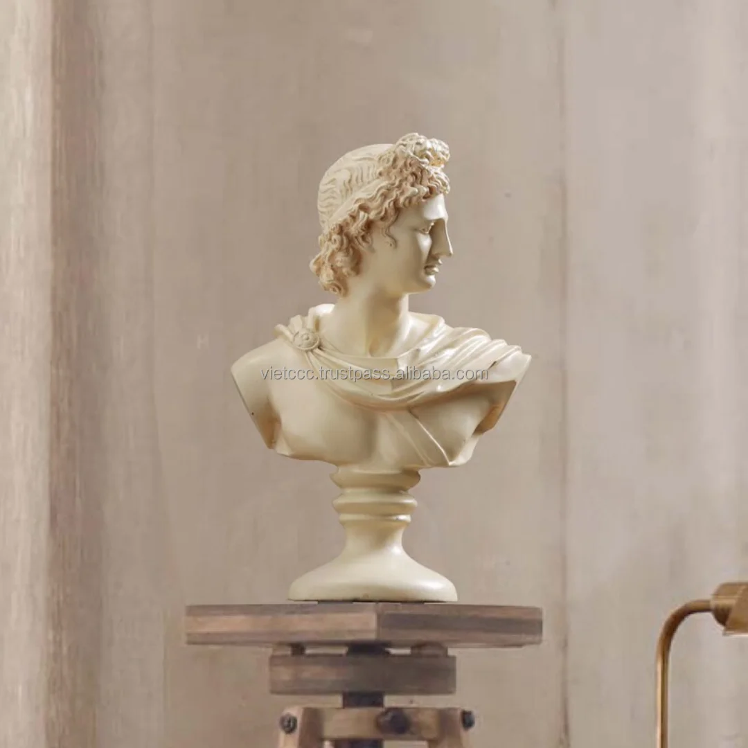 Outdoor Life Size 50cm Height Reconstituted Marble The Bust Of Apolo ...