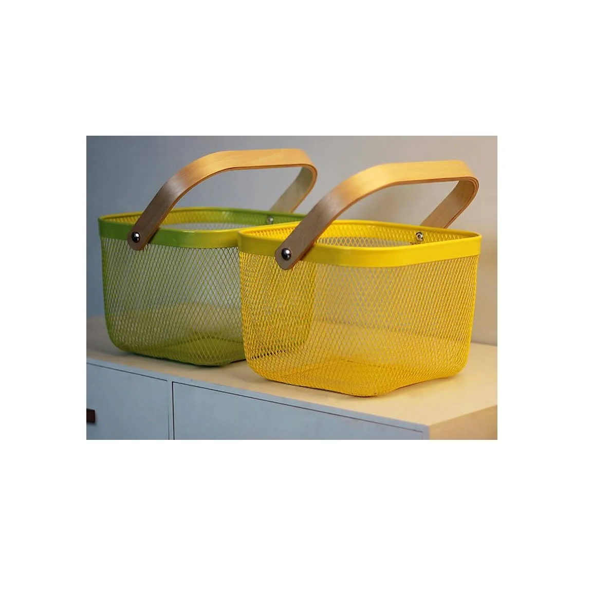 Luxury Wire Hamper Basket With Rose Gold Color For Home Storages Heart ...