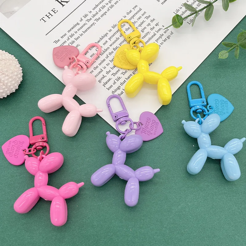 Hot Bag Accessories Women Cute Cartoon Mini Pvc Balloon Dog Keychain ...