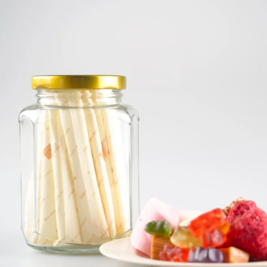 Hexagon Honey Jar - 8oz Flat Glass Food Jar with Screw Cap