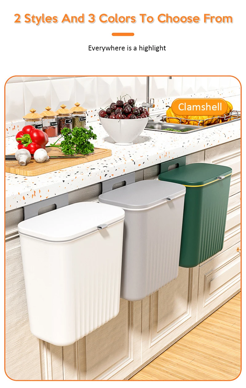 Portable Kitchen Hanging Square Wall Mounted Compost Bin