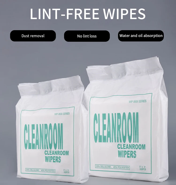 0609 Glass Clean Non Woven Cellulose Cleanroom Wiper 100% Industrial ...
