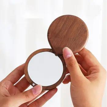 Customized Logo Single Side Portable Folding Mini Small Handheld Wooden ...