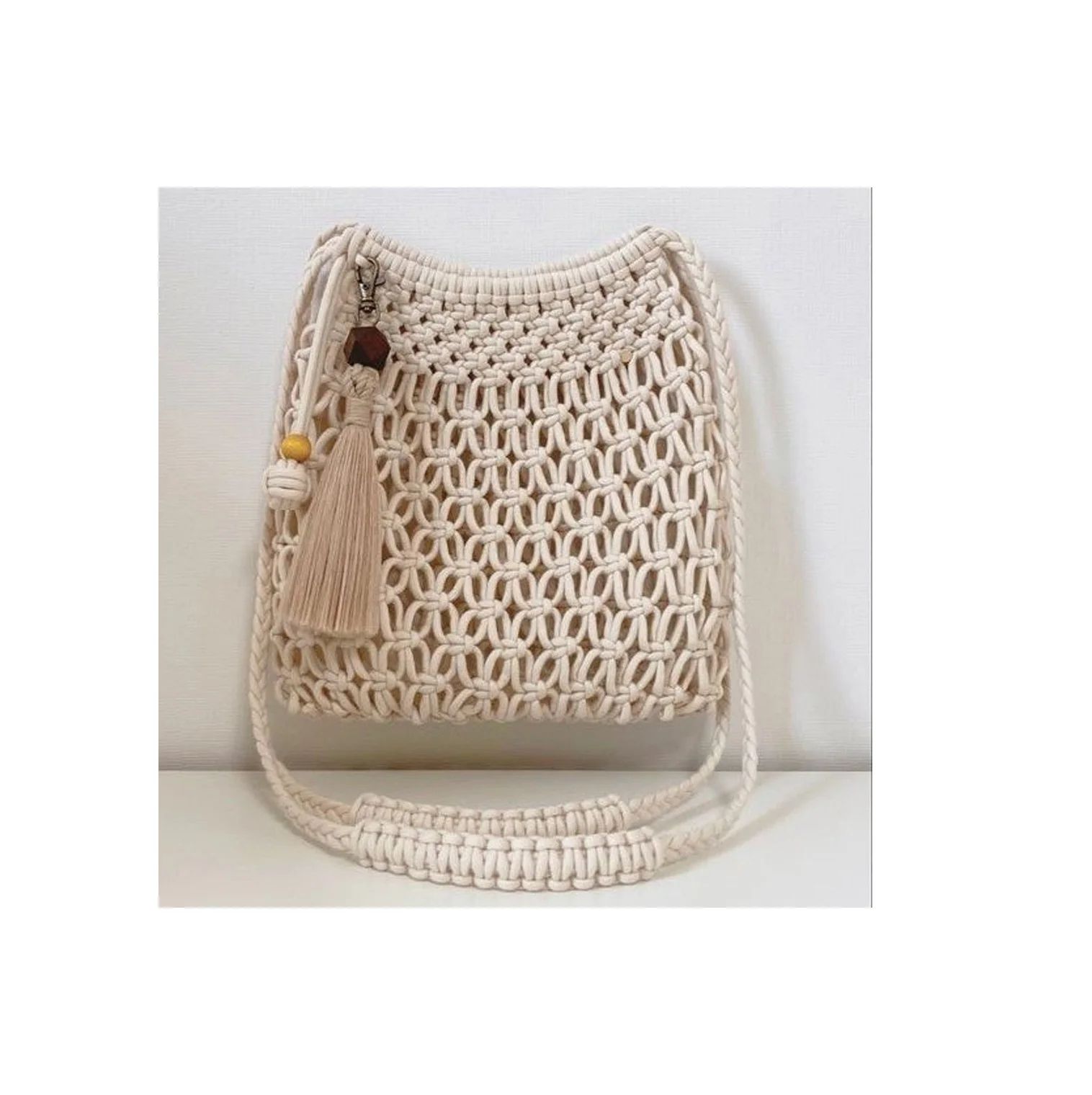 Top Class Color Macrame Lady Hand Bags With Two Hand Woven Beach Tote ...