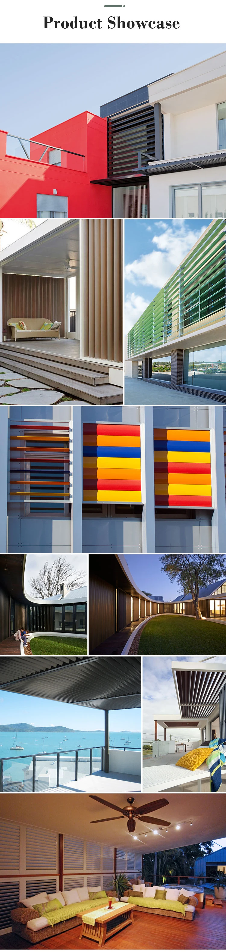 Garden Aluminum Balcony Privacy Fence Profile Louver Frame