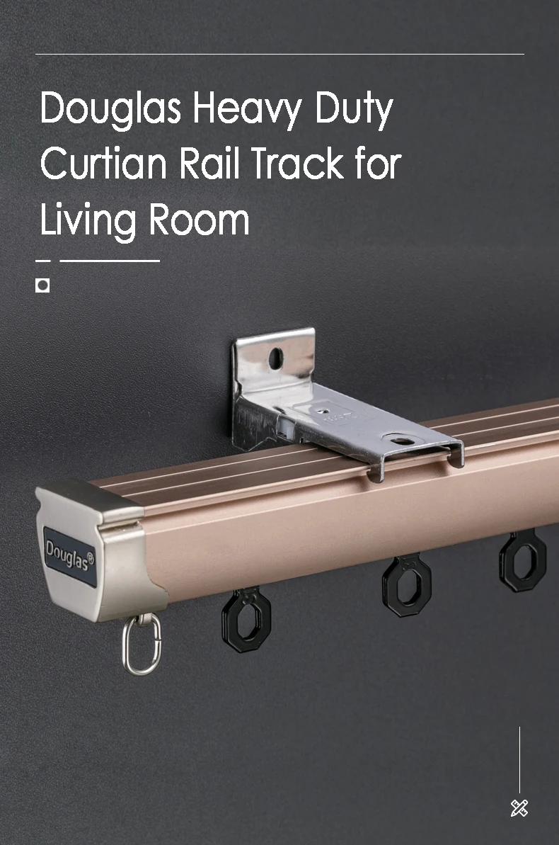 Douglas S Wave Curtain Ripple Fold Aluminum Alloy Curtain Track Rail ...