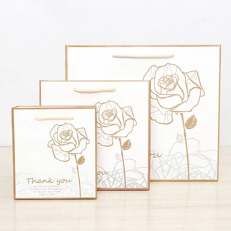 Recyclable Clothing Packaging Cardboard Paper Hand Bag Flower Blossom ...