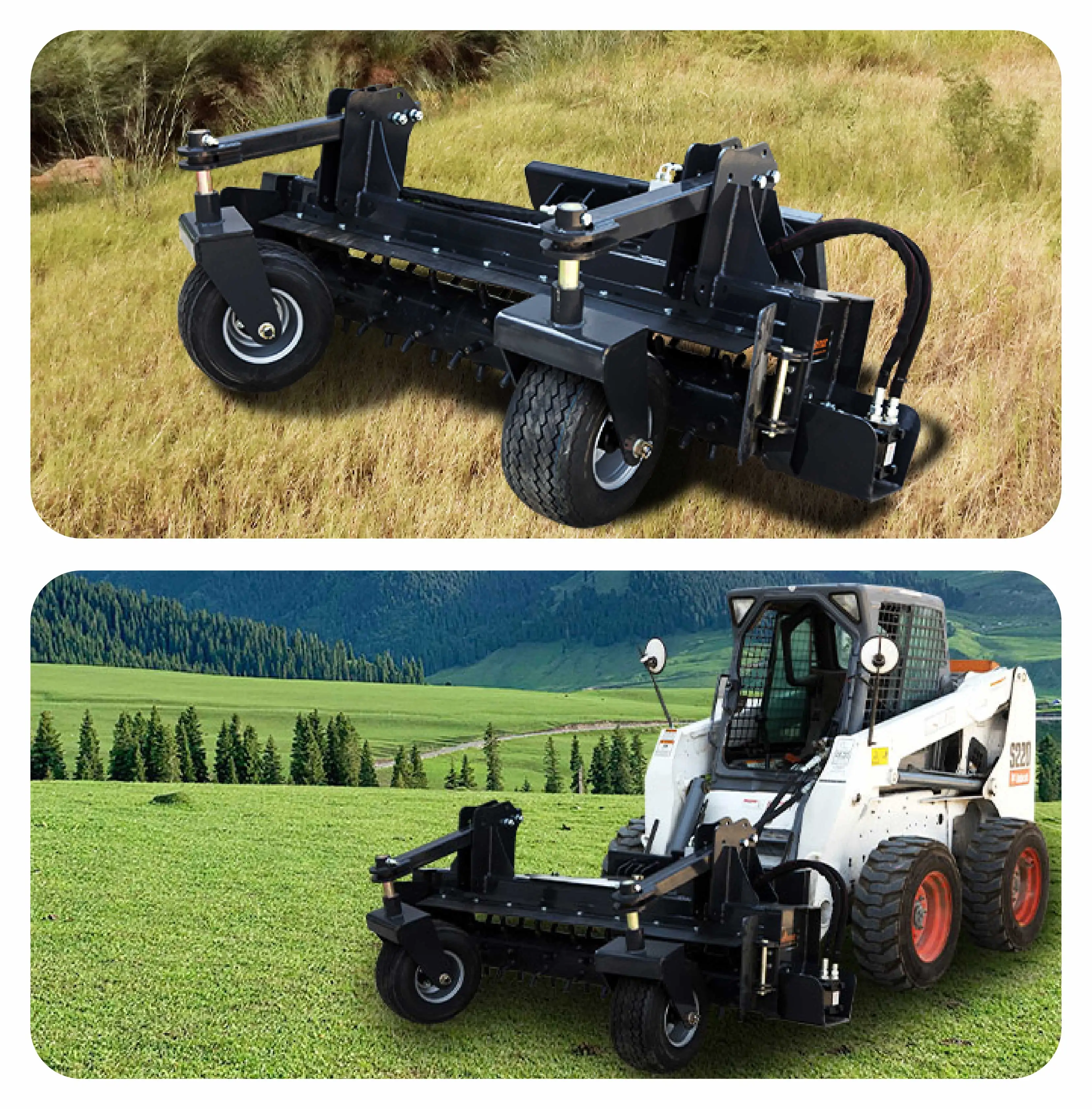 Power Rake Ditcher Mini Grapple Fork Skid Steer Loader Attachments ...