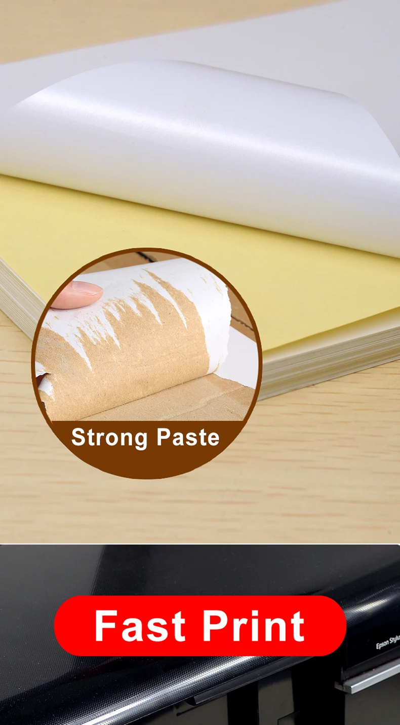 115g 135g A4 Adhesive Label Glossy Photo Paper Waterproof Inkjet