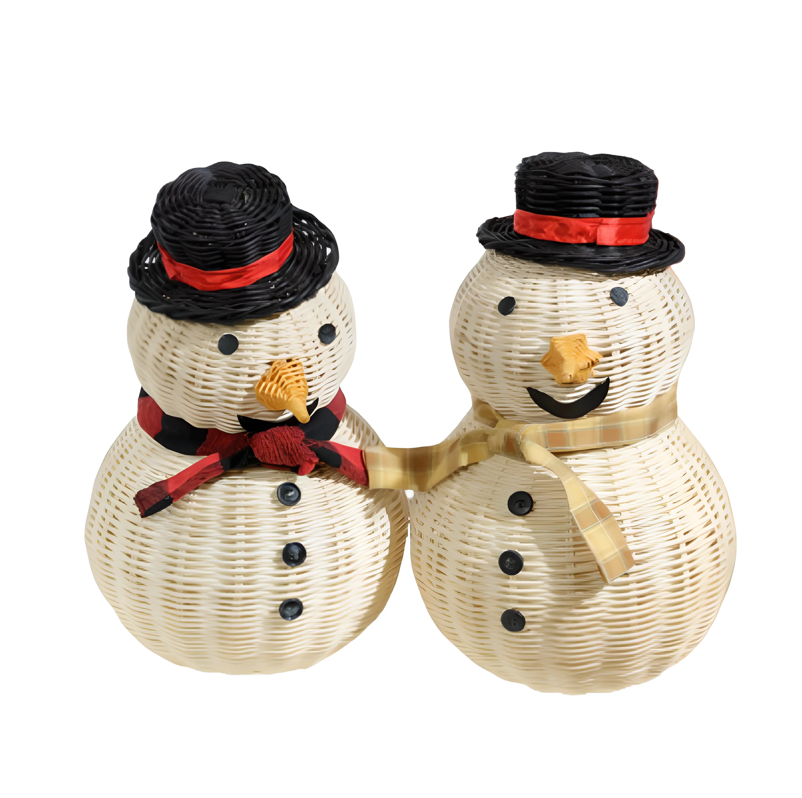 Hot Trend 2023 Christmas Rattan Snowman Basket Wicker Snowman Decor ...