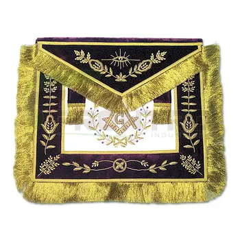 Masonic Regalia Grand Worshipful Master Purple Embroidery Apron ...