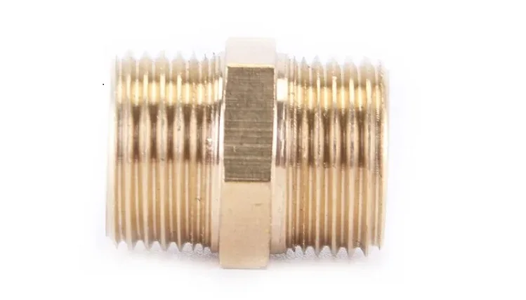 1/8" 1/4" 3/8" 1/2" 3/4" 1"bsp Double Male Thread Brass Pipe Hex Nipple ...