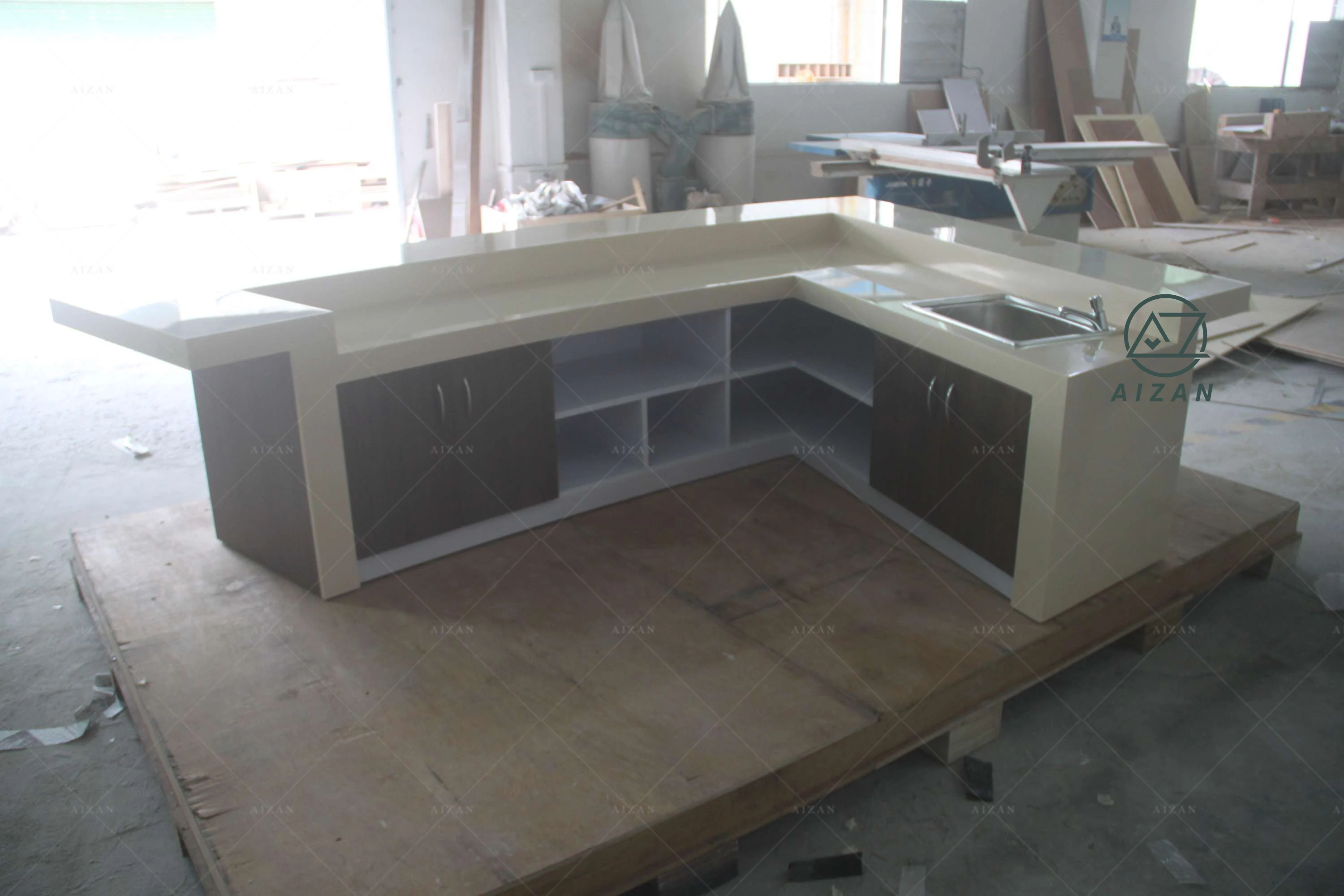 Contemporary Wooden Bar Cashier Counter Sushi Restaurant Bar Counter ...