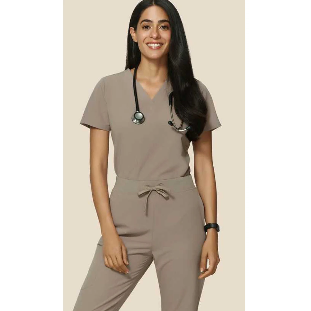 Custom Women Nursing Scrub Jogger Hospital Sets Zip Reusable Stretchy ...