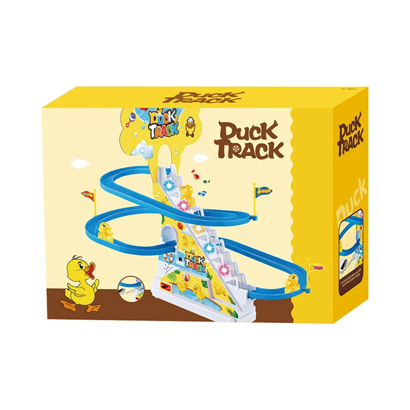 Funny Electric Racing Yellow Duck Slot Cars Sliding And Stair Climbing ...