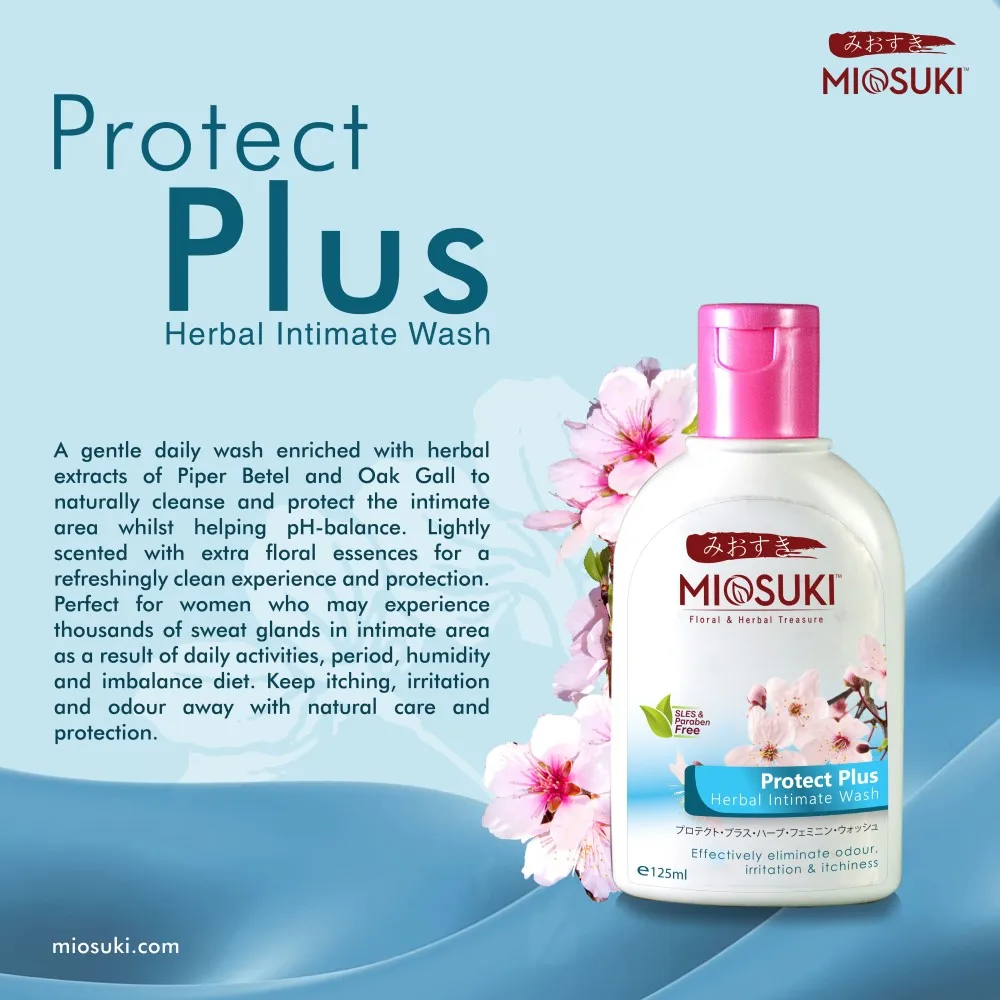 Miosuki Herbal Intimate Wash Protect Plus Enhanced Protection Gentle ...
